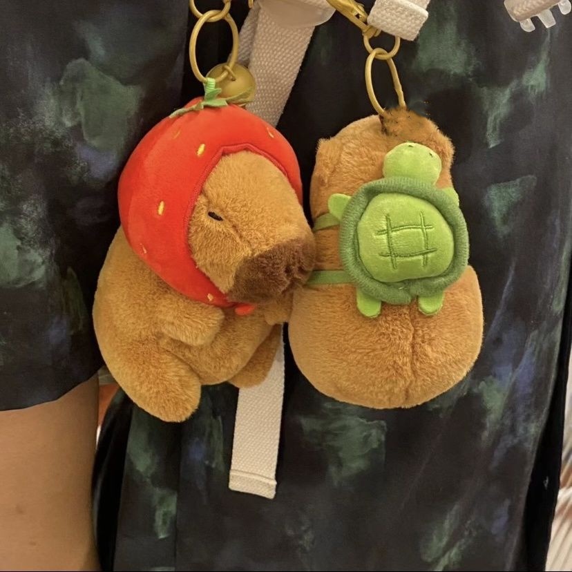 Kawaii Capybara Keychain Plush Pendant Simulation Capibara Doll Cute ...