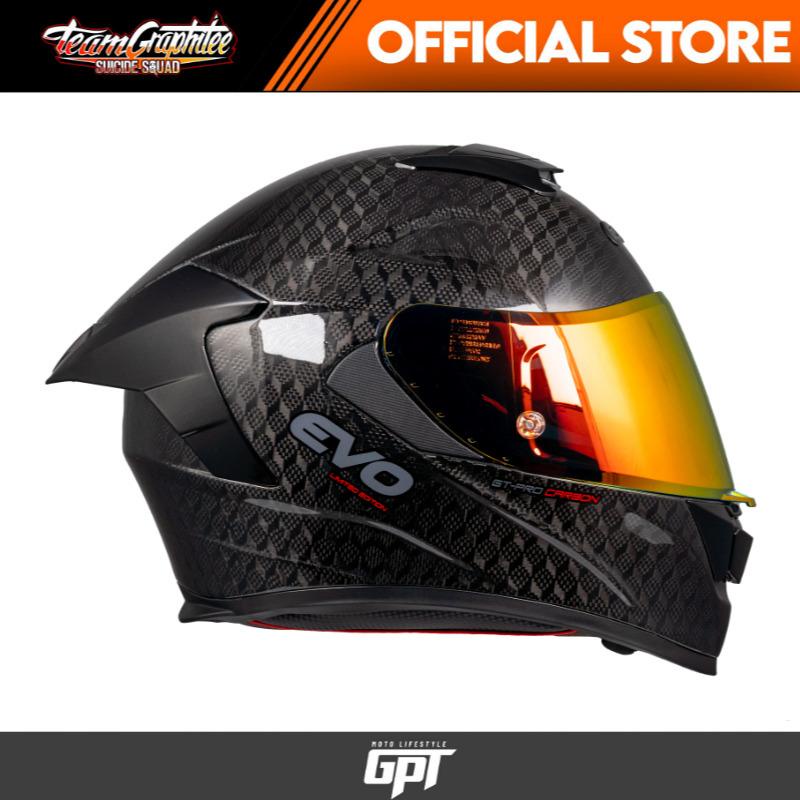 EVO GT-PRO Carbon Series Full Face Dual Visor Helmet With Free Clear ...