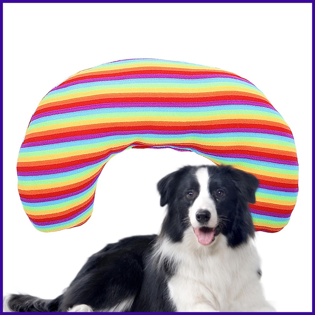 Dog Calming Pillow U Shape Ultra Soft Fluffy Pet Calming Toy Half Donut ...