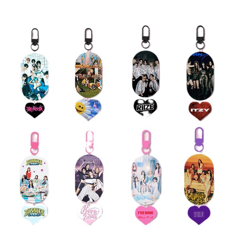 Stray Kids (G)I-DLE BP SEVENTEEN Key Chain ITZY IVE Transparent Keyring ...