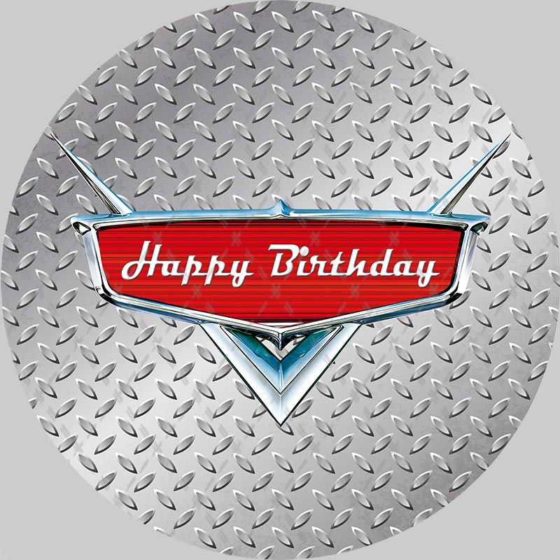Cars Round Birthday Backdrop For Photography Baby Shower Kids Children ...