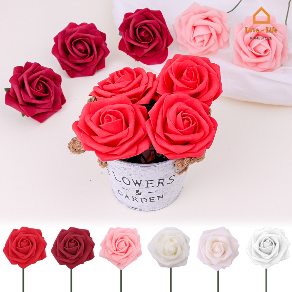 Artificial Roses Flowers Real Looking Fake Roses with Stem Wedding ...