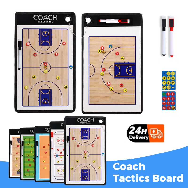 Portable Magnetic Basketball Desktop Tactical Coaching Board With 2pcs ...