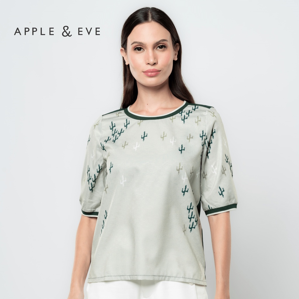 Apple & Eve Katha 3/4 Sleeves Cactus Blouse | Shopee Philippines