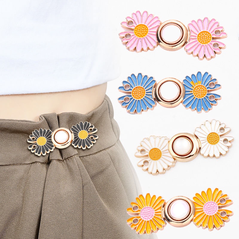 Detachable Daisy Flower Metal Buttons Snap Fastener Waist Buckle/Jeans ...