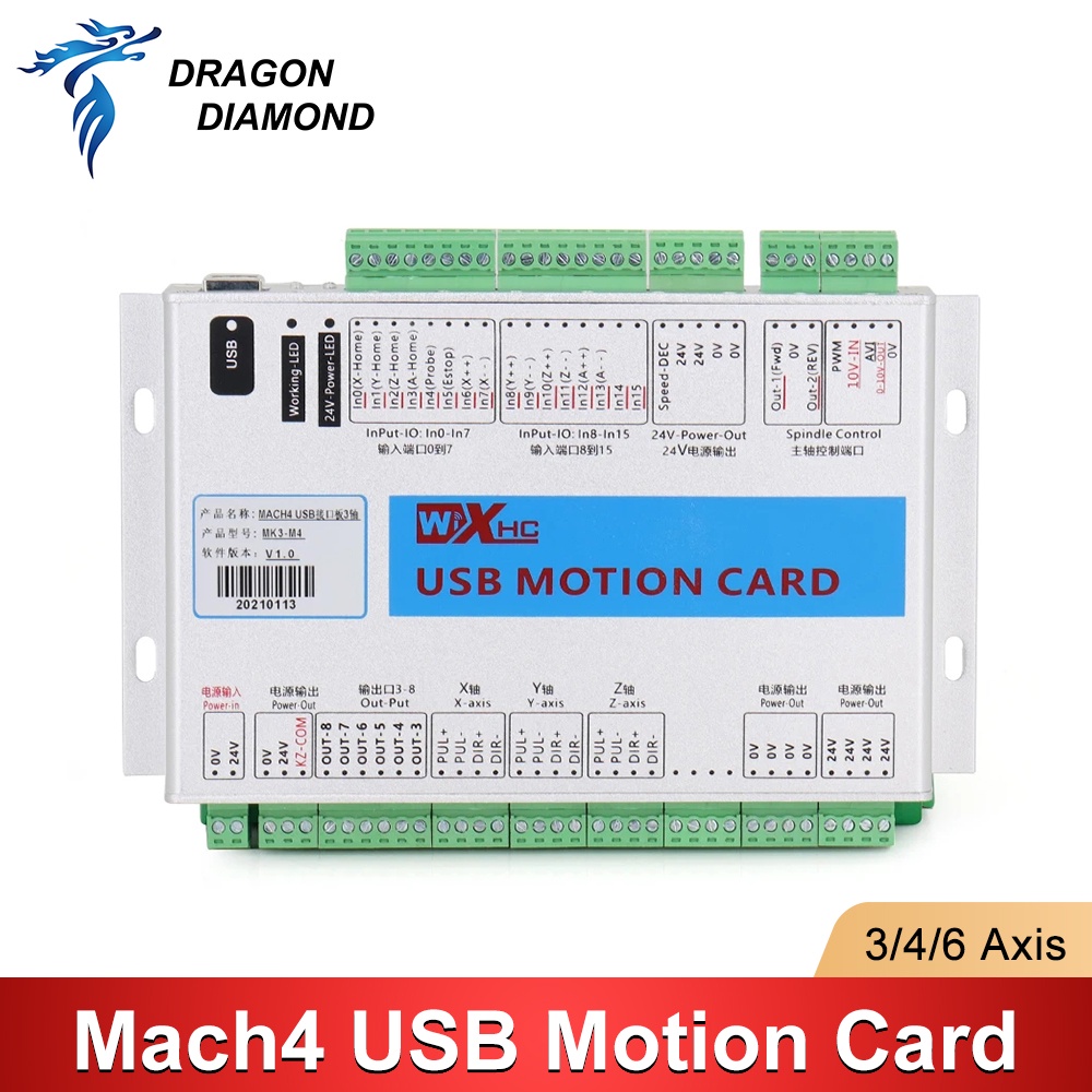 Xhc Mach4 Usb Breakout Board 3 4 6 Axis Usb Motion Control Card 2000khz For Windows 7 10 For Cnc