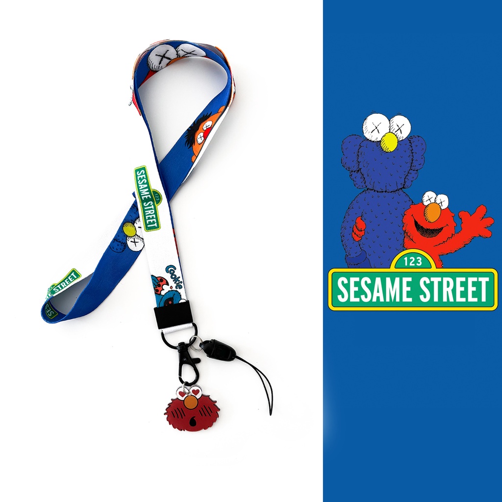 Y&P| Sesame Street × Kaws Lanyard Cartoon Anime Hanging Rope ID Card ...