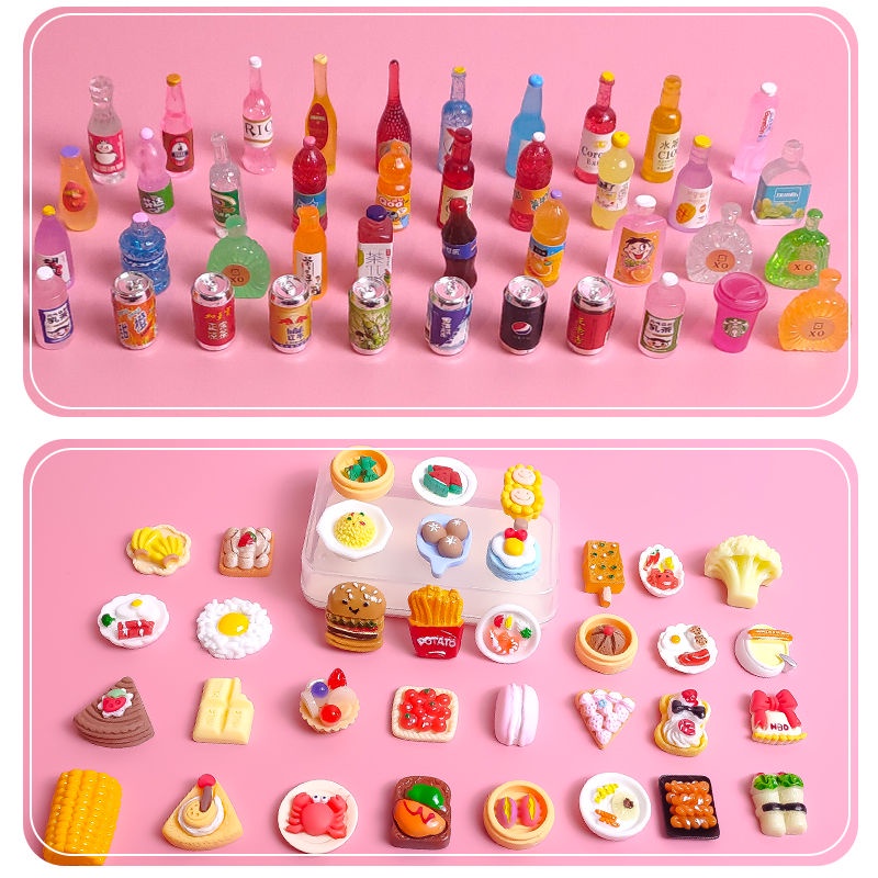 DIY Random Material Simulation 5pcs and 25pcs Mini Food Drink Set Small ...