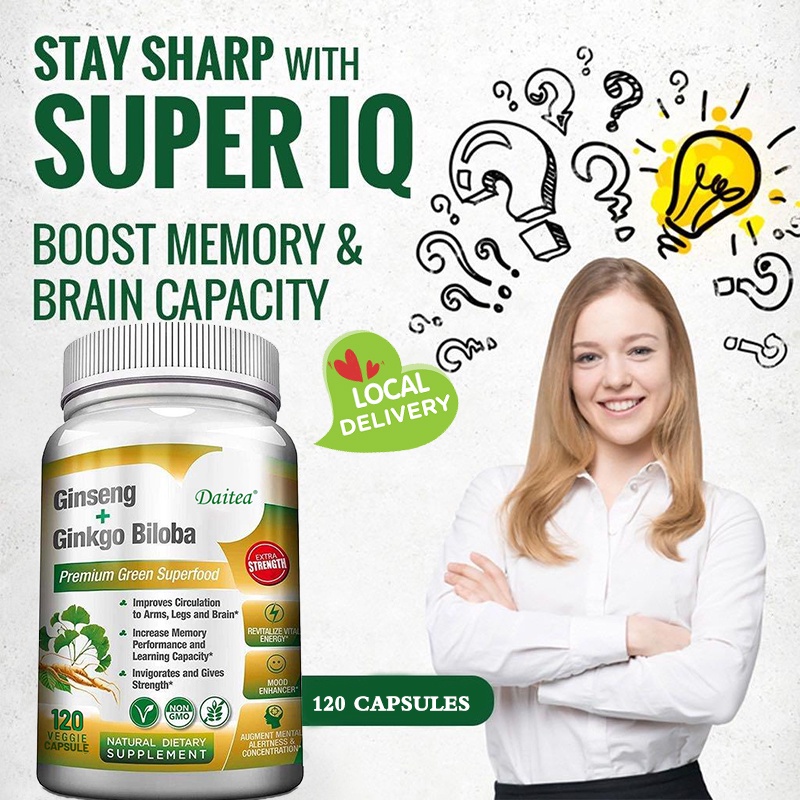 Daitea Best Supplements with Korean Red Ginseng Root and Ginkgo Biloba ...