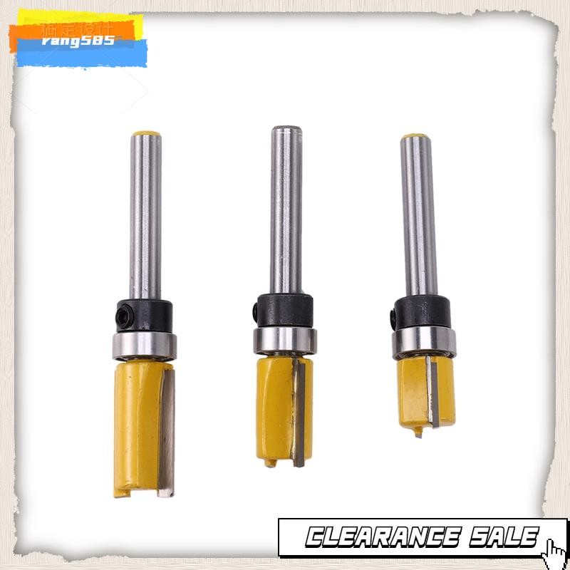 3Pcs 1/4 Inch Flush Trim Router Bit Pattern Bit Top & Bottom Bearing 1/ ...