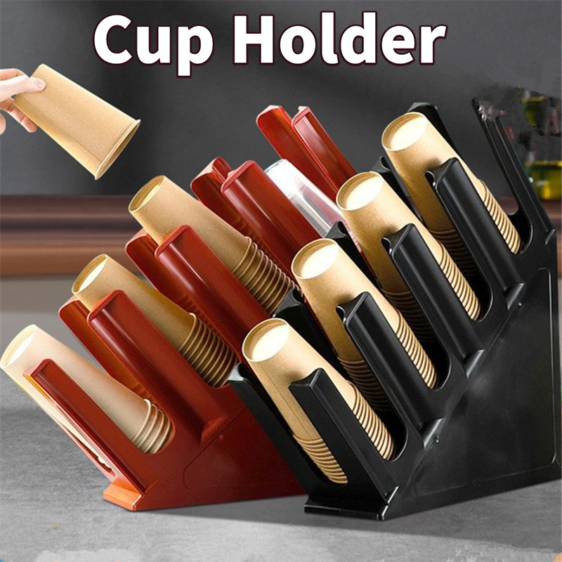 Plastics Cup Holder Coffee Cup Dispenser Disposable Cup Rack Storage ...