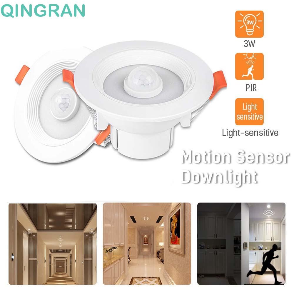 QINGRAN Night Light Round 220V Indoor Lights PIR Sensor Motion Ceiling Bathroom Ceiling Lamp ...