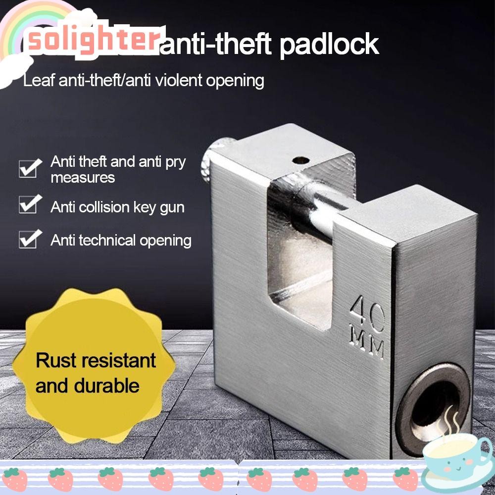 SOLIGHTER Heavy Duty Padlocks, Stainless Steel With Keys Anti-theft ...