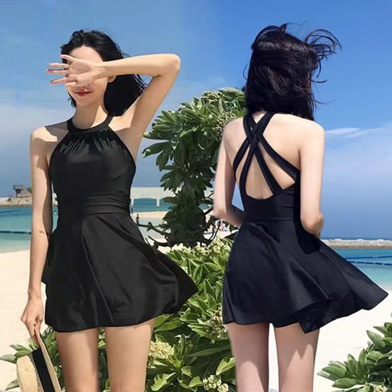 Holiday swimsuit swimsuit sexy halter one-piece pure desire wind bubble ...