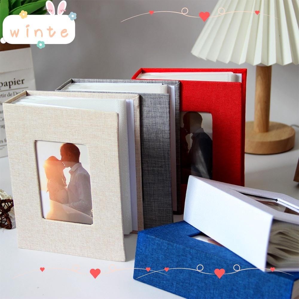 WINTE Photo Album, 4x6 Photos Linen Cover Small Scrapbook Album, 100 ...