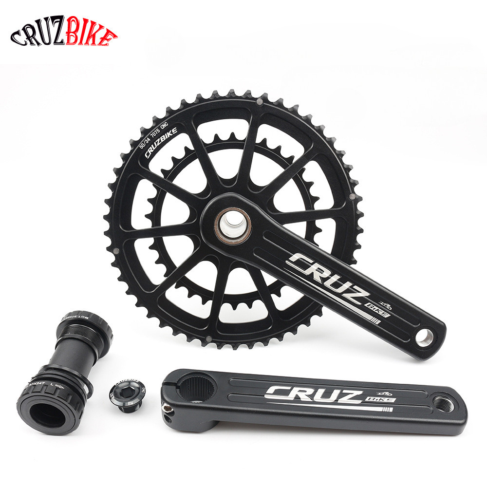 CRUZEBIKE Road Bike Tooth Plate Hollow Integrated Crankset Double ...