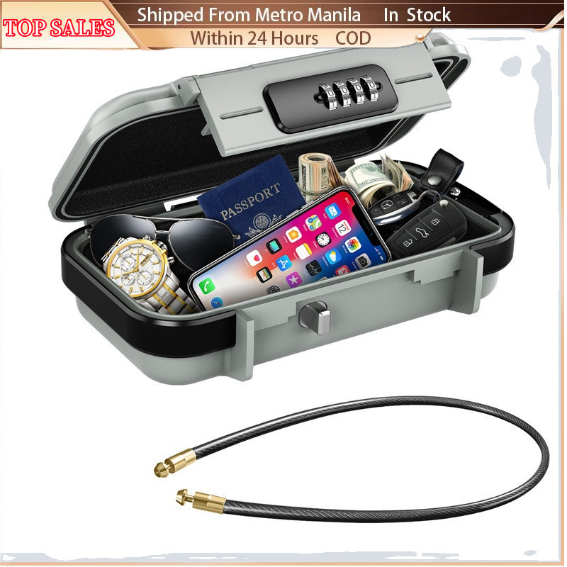 Portable Security Box, Key Safe Box, Combination Key Lock Box for Cash ...