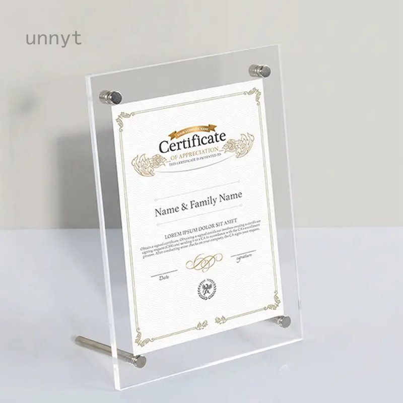 Acrylic Photo Frame Certificate Medal Frame Crystal Photo Frame Stand ...