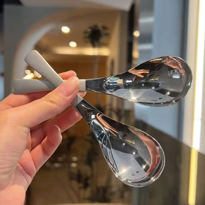 Stainless Steel Korean Spoon, Mirror Finish Spoons, Dessert Spoon, Ice ...