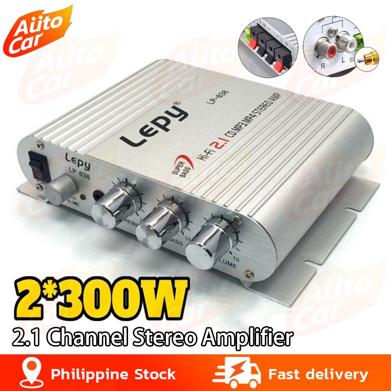 Mini Lepy LP-838 12V Hi-Fi Stereo Mega Bass Car Amplifier Audio ...