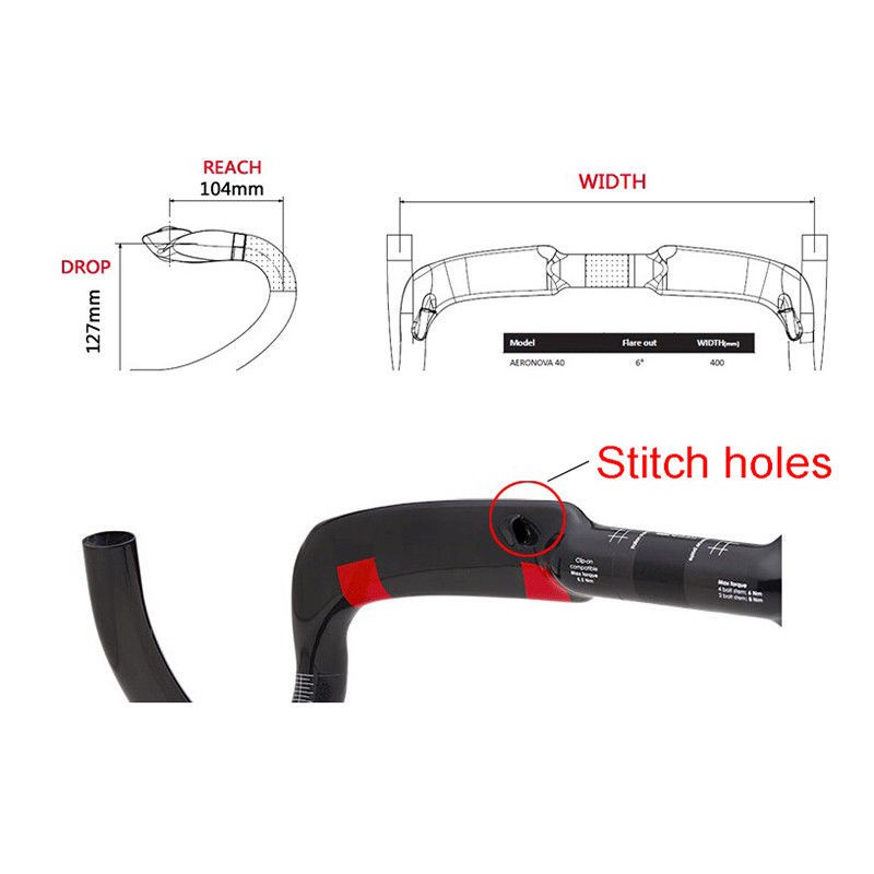 3T Full Carbon Fiber MTB Bike Handlebar UD Glossy Aero Drop Bar For MTB ...