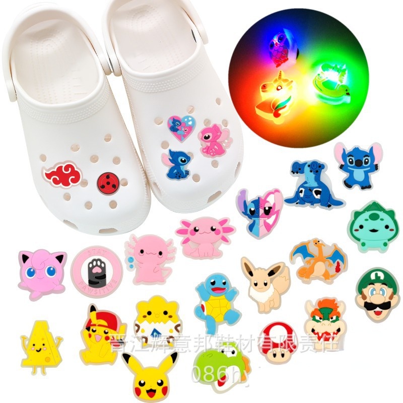 Glow in The Dark jibbits Stitch Anime Jibits for Croc Pin Emoji Pikachu ...