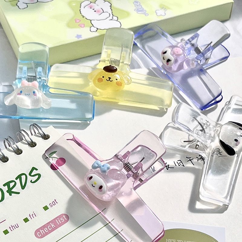 1pc Sanrio Creative Simple Transparent Acrylic Clip Planner Clips Paper ...