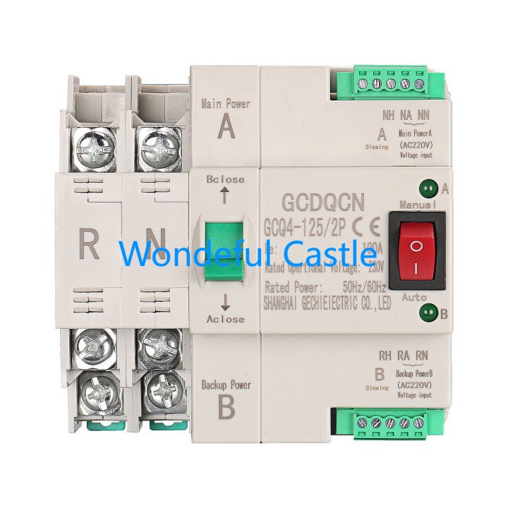 ATS 2P 63A 230V Micro Circuit Breaker Dual Power Automatic transfer ...