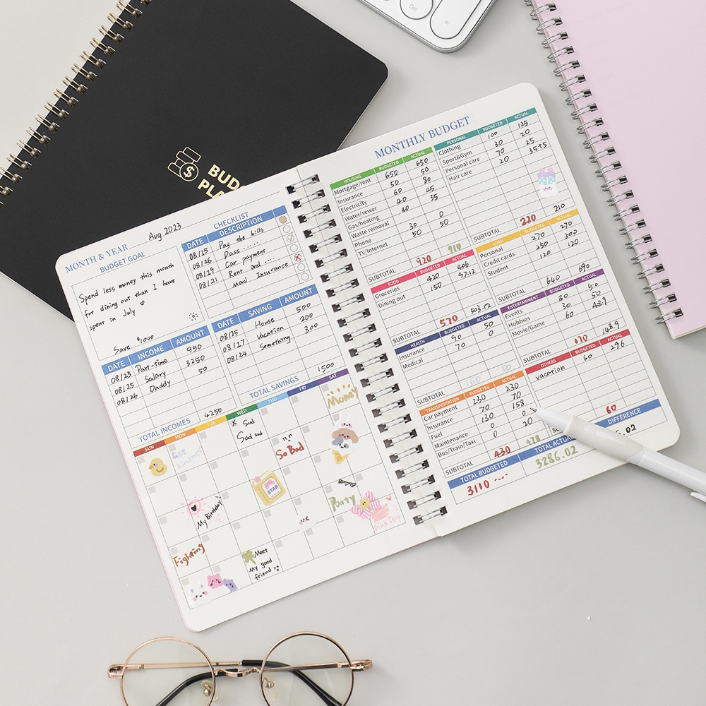 Imoda 2025 Budget Planner PVC Hardcover 50sheets Monthly Weekly Budget ...