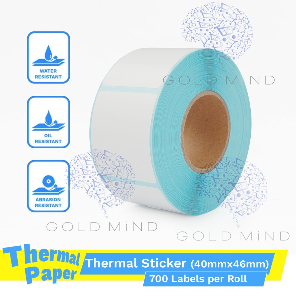 40x46 Thermal Sticker Paper Adhesive Label for Thermal Printer 700 ...