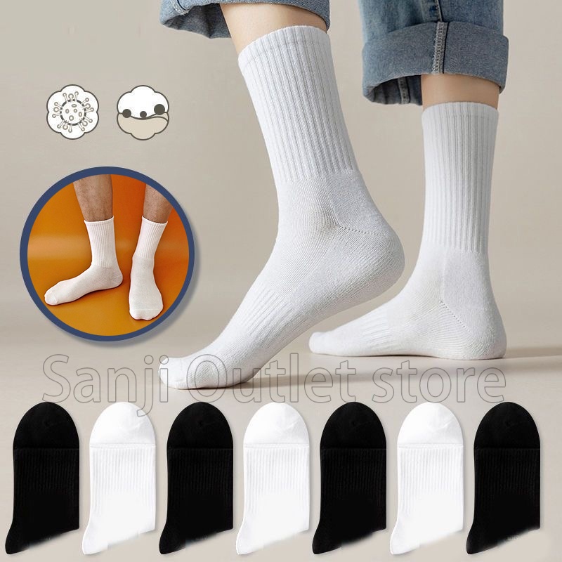 Black socks kids middle tube socks sports couple socks men white high ...