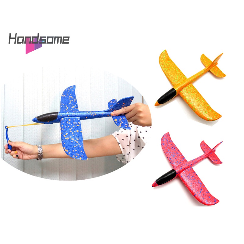 Handsome- Foam Hand Throw Airplane Rubber Band Ejection Launch Glider ...