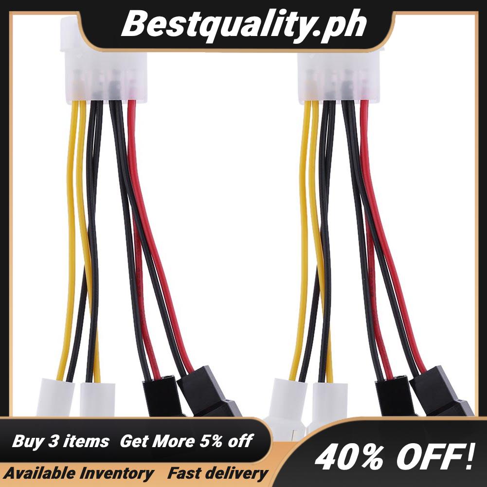 2PCS 12v*2 / 5v*2 4-Pin Molex to 3-Pin fan Power Cable Adapter ...