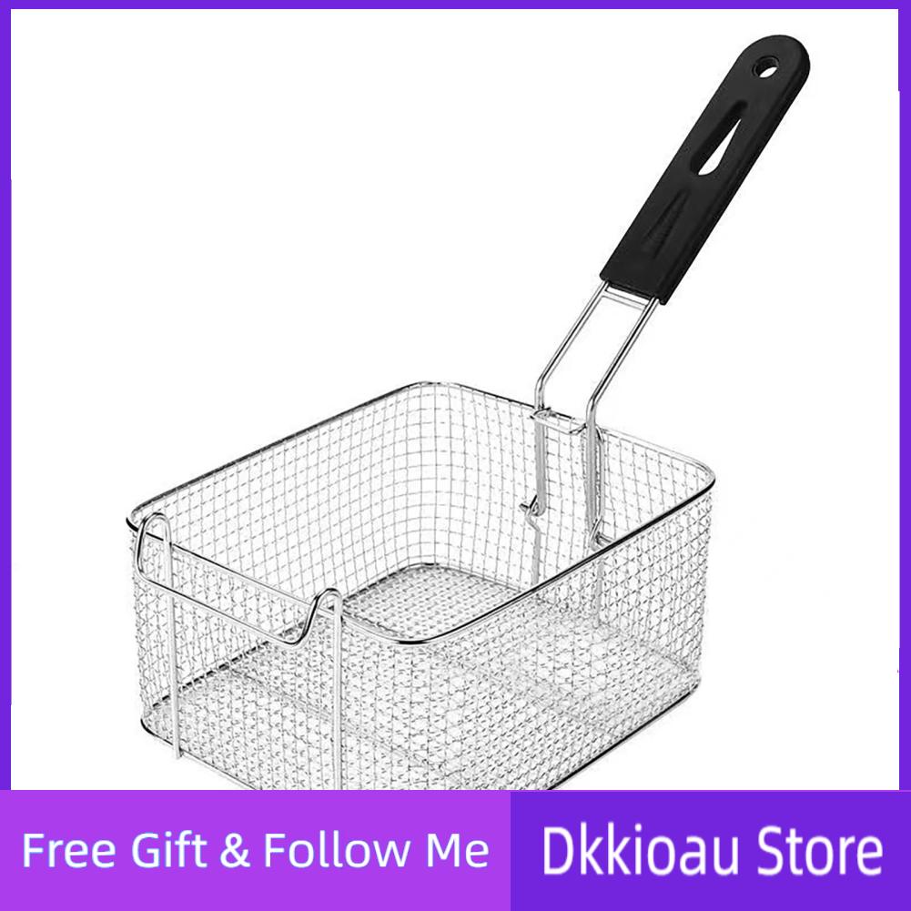 Dkkioau Deep Frying with Long Handle Fried Strainer Metal Mesh Electric ...