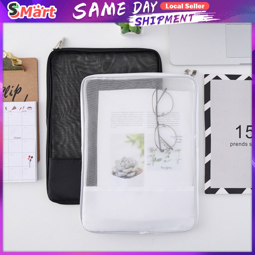 A4 File Bag Simple Nylon Mesh File Paper Organizer Stationary Envelope ...