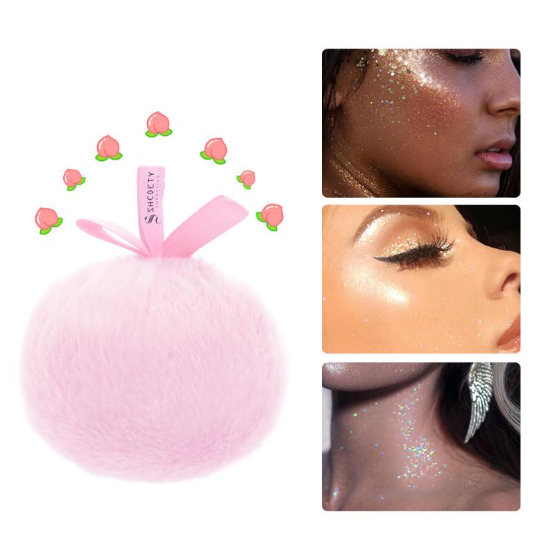 3 Colors Flashing Peach High Gloss Fixing Makeup Fur Ball Face ...