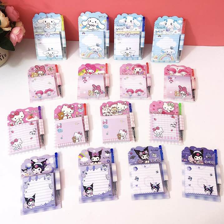 Sanrio Note Memo Pad with Pen (ZXB-Q101) Cinnamoroll Kuromi My Melody ...