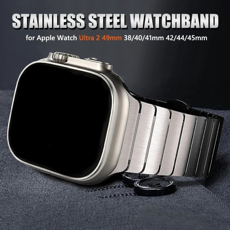 Titanium color metal band For iWatch Series 9 8 Ultra 2 49mm 41 45mm ...