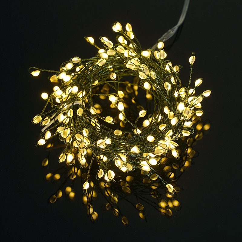 【Green Wire Warm White】 LED Firecracker Lights for Christmas Tree ...