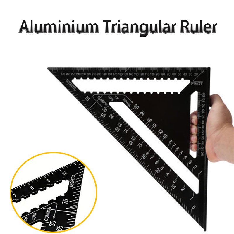 7/12 inch Angle Ruler Metric Imperial Aluminum Alloy Triangular ...