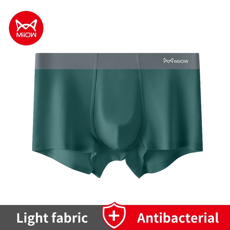 MiiOW Men's Boxer Briefs Traceless Sexy Silky Man Underwear Boxers ...