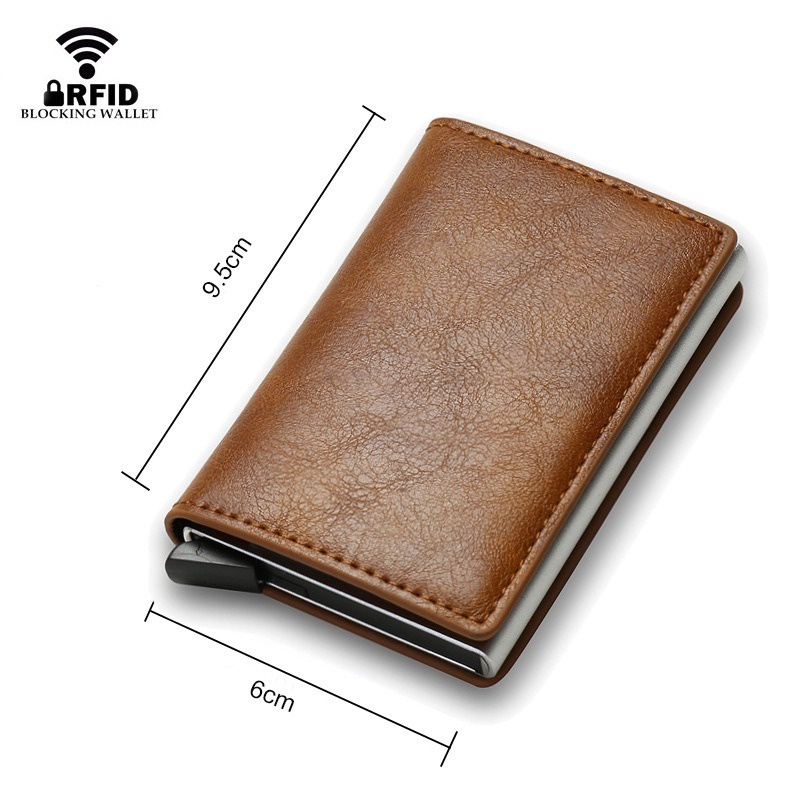 LABER LEE Wallet For Men PU Leather Automatic Pop-up Card Holder Wallet ...