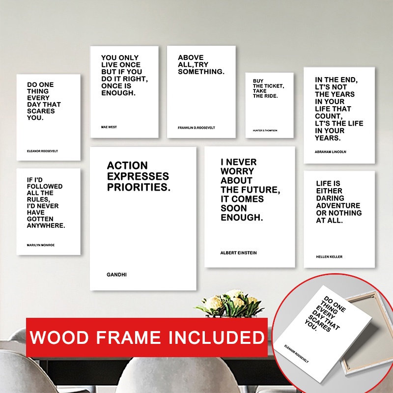 （With Frame）Inspirational Quote Poster Minimalist Canvas Painting ...