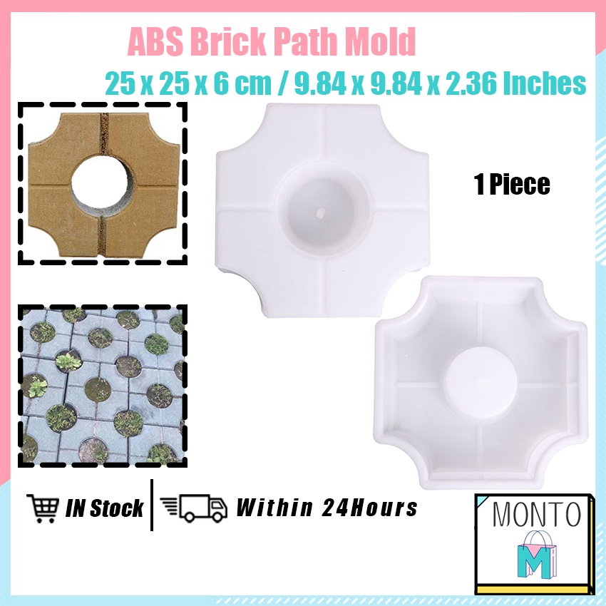 25*25*6 cm Plastic DIY Concrete Mold Garden Wall Making Mold Paving ...