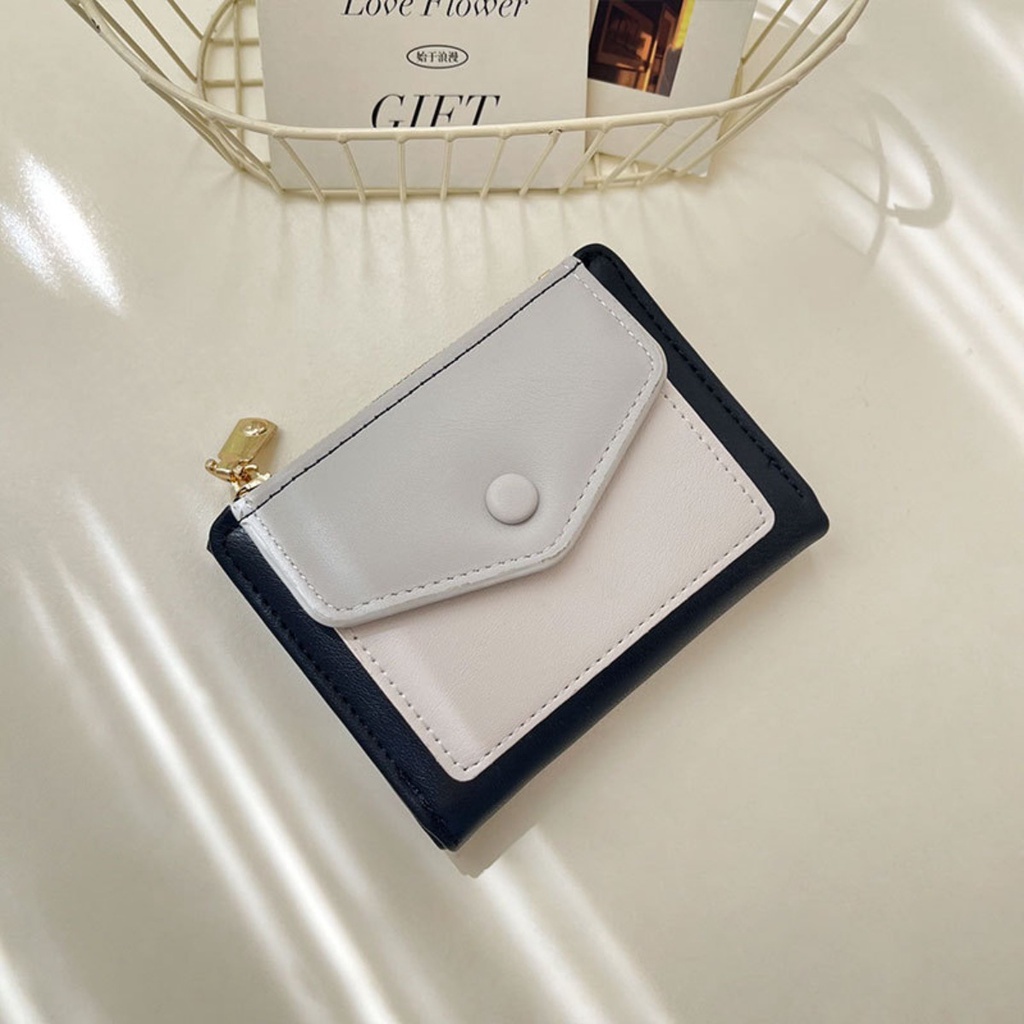 UISN #U6158 Fashion wallet Bi-fold Women's Wallet Contrast Color Zipper ...