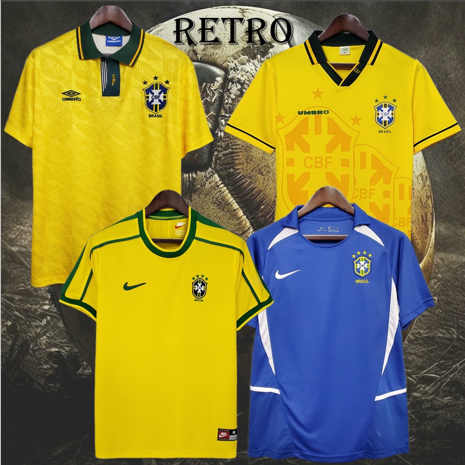 1993 1998 2002 Retro Brazil Football shirts Home Vintage Soccer Jersey ...