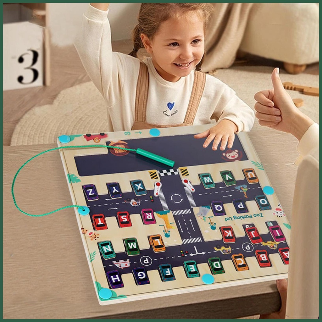 Magnetic Alphabet Maze Letter Puzzle Fine Motor Skills Montessori Toys ...