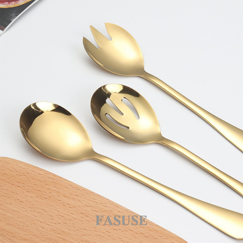 FAUSE 3Pcs/Set Dinnerware Set Salad Spoon Fork Set Colander Spoon ...