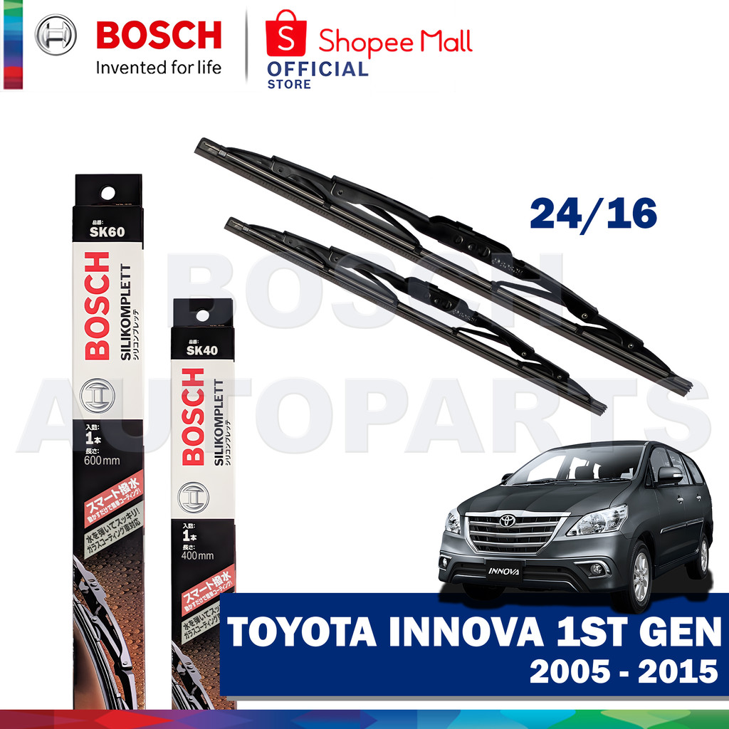 Bosch Silikomplett Wiper Blade Set for Toyota Innova 1st Gen 2005-2015 ...