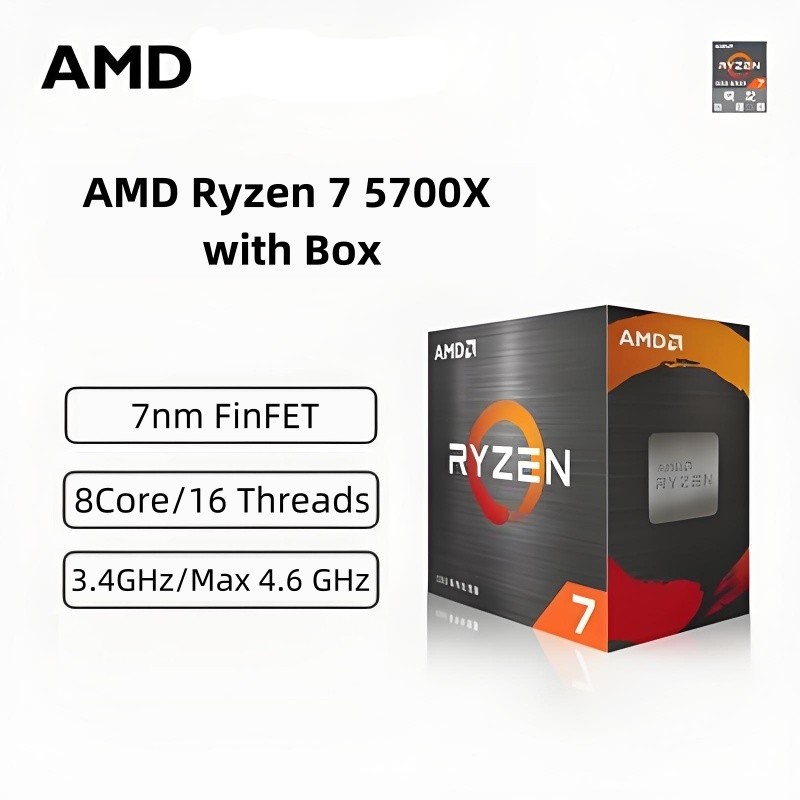 Ryzen 7 5700X R7 5700X B2 stepper Desktop Processor 3.4 GHz 8-Core 16 ...